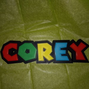 Custom Mario Style Name Plate Personalised Desk Sign Boy - Etsy