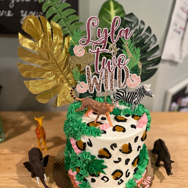 Personalized TWO Wild Cake Topper Jungle Theme Cake Topper Safari Theme ...