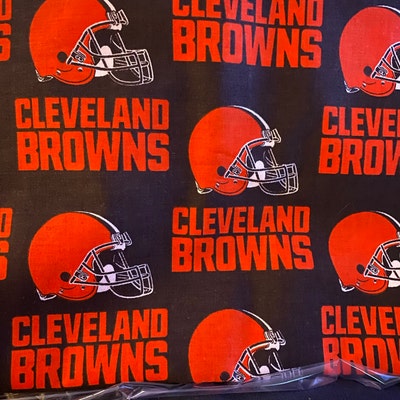 Cleveland Browns Fabric 18 X 58 100% Cotton . - Etsy