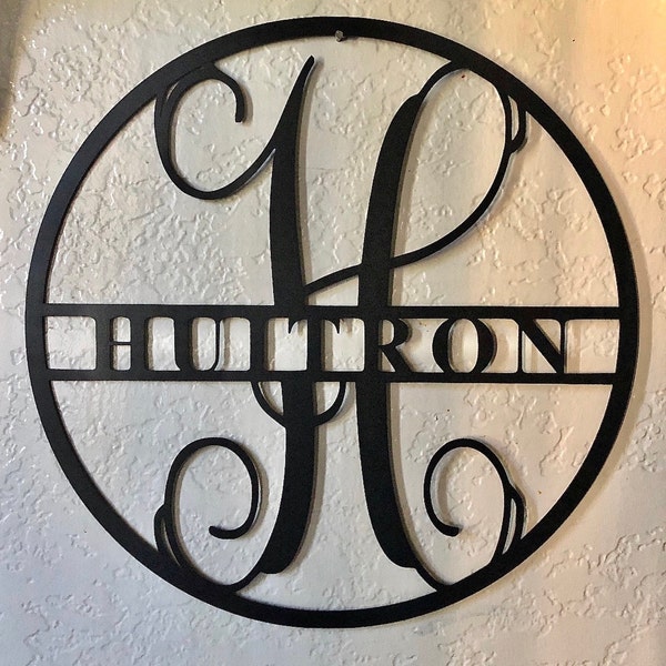 Custom Family Name Metal Sign, Initial Sign, Metal Monogram Sign, Door ...