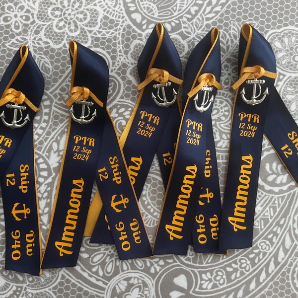 Custom Navy PIR Graduation Ribbon With Anchor Pin - Sailor Boot Camp - Etsy
