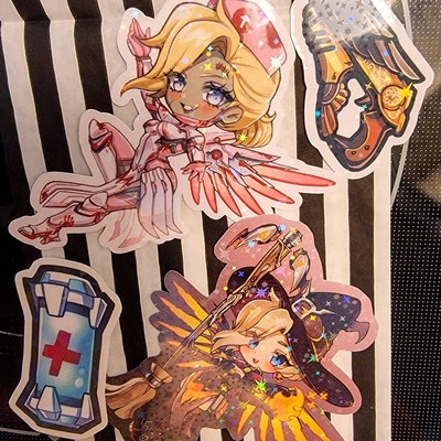 Mercy Zombie Doctor Overwatch 2 Sticker Holographic Vinyl Sticker 4 ...