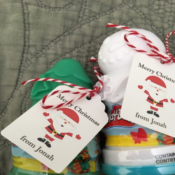 Christmas Holiday Gift Tags With Ribbon, (2x1.5inch) Personalized Party ...