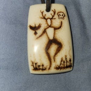 Freyja Chooing the Slain, Bone Pyrography Amulet Talisman Necklace ...
