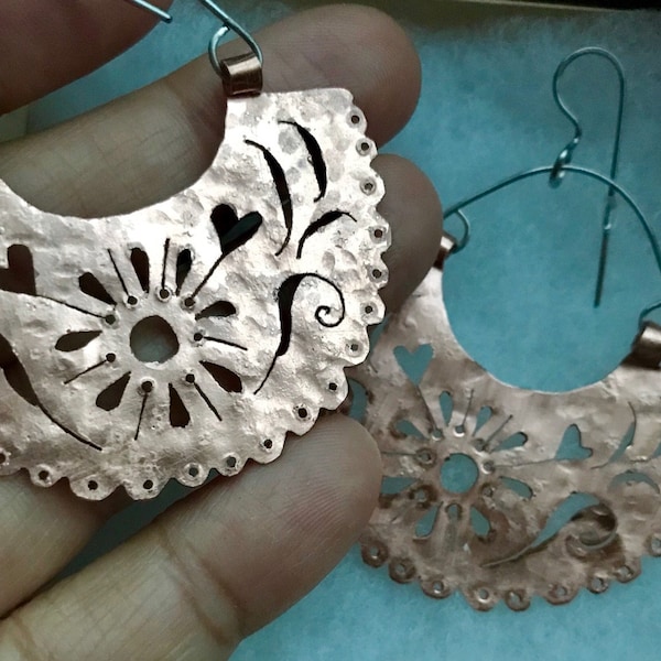 Handmade Metal Papel Picado Earrings: Fiesta Jewelry - Etsy