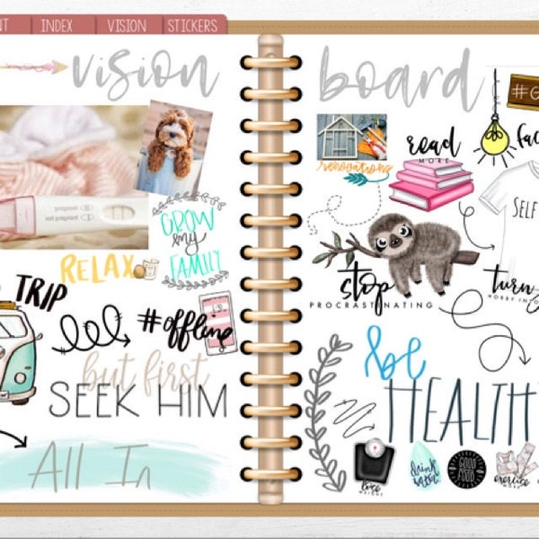 Customizable Boho Rainbow Digital Teacher Planner | Undated Portrait ...