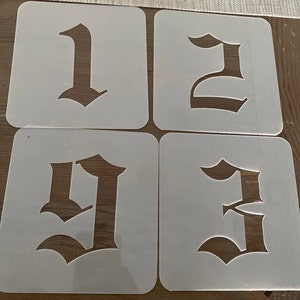 Old English Numbers Stencil Set of 4 Inch - Etsy