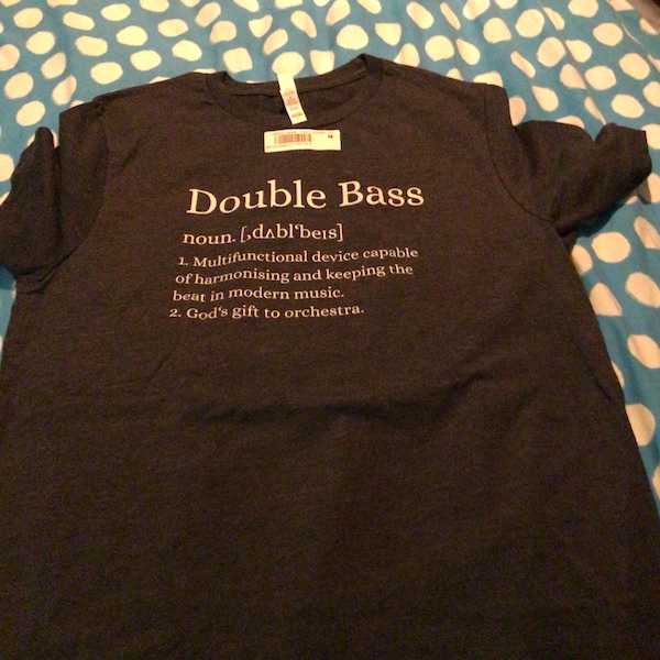 Unisex Double Bass Word Cloud Shirt, Upright Bass Art Tshirt ...