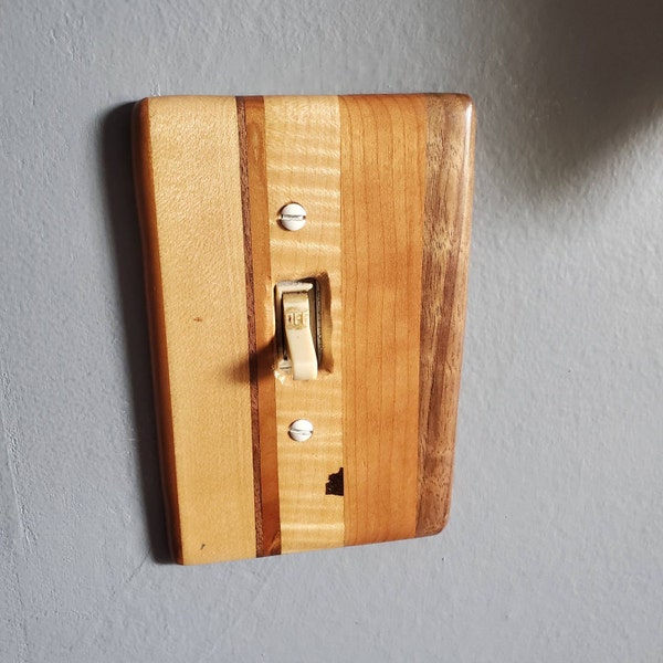 American Cherry Double Switch Cover. Gfi/outlet. Handmade Switch Plate ...