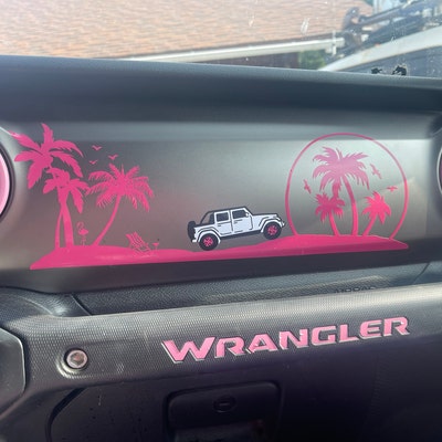 Custom Beach Dashboard Glove Box Vinyl Decal Stickerfits Jeep Wrangler ...
