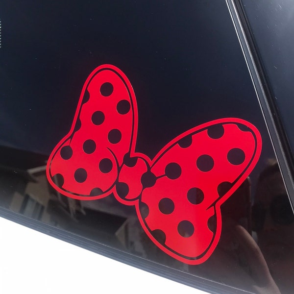Minnie Mouse Bow Vinyl Decal Car Window Bumper Sticker Disney Walt Land ...