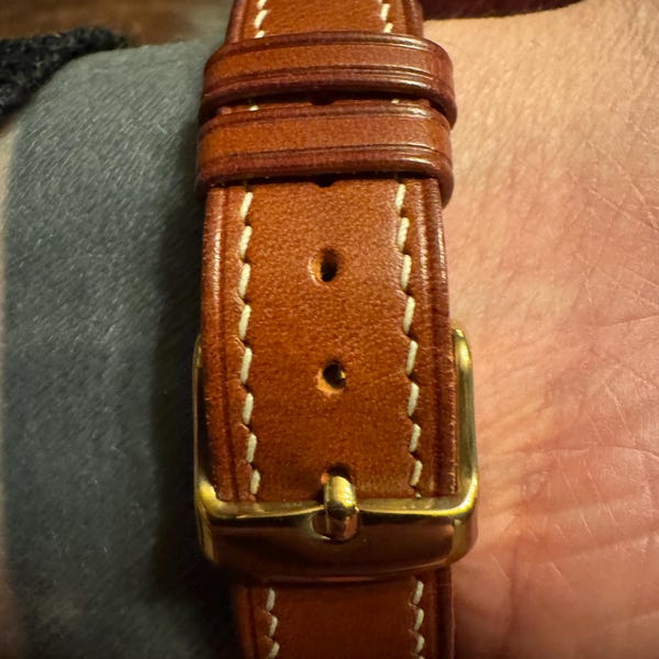 Brown Leather Watch Strap Band, Handmade Padded Watch Band 16mm 17mm ...