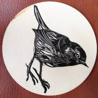 Raven Corvid Bird Linocut Linoprint Print Printmaking Handmade Drawing ...