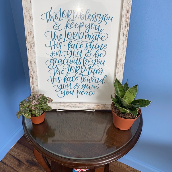 The Blessing Hand Lettered Art Printable Download | Numbers 6:24-26 ...