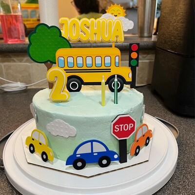 Wheels on the Bus Cake Topper / Wheels on the Bus Party / Wheels on the ...