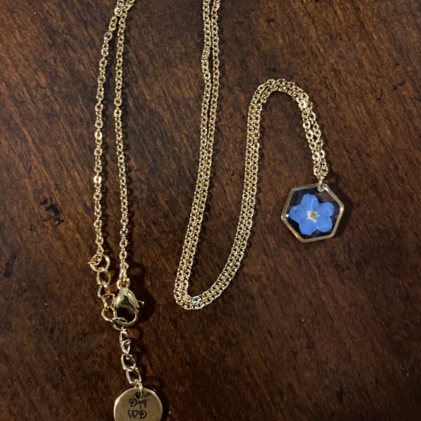 Forget Me Not Necklace, Unique Birthday Gift, Dainty Forget Me Not ...