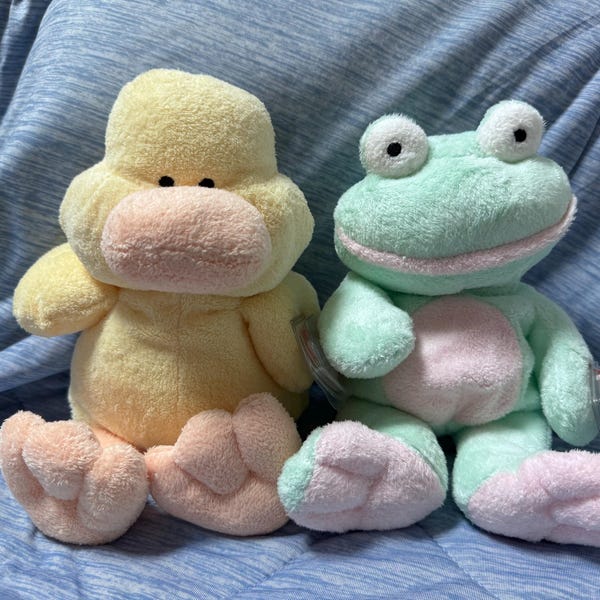 TY Pluffies - Puddles, Waddler, Ducky and Quackies the Ducks (9"). Mint ...