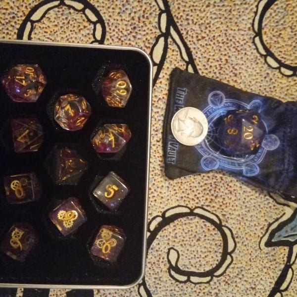 Mushroom Dice Vault and Multicolored Mushroom Dice Set, Dice Set ...