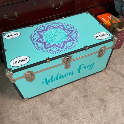 Camp Trunk Vinyl Decal Decor Camp Trunk Sticker Personalized Camp Trunk ...