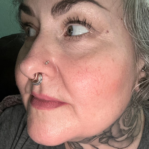 Emerald 14K Gold Nose Ring 20GA , Optional Gemstone , Post Lenght 7mm, Nostril Stud , Nose Ring ...