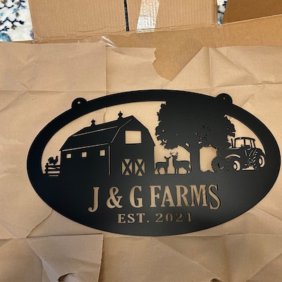 Oval Farm Sign With Family Name and Established Date - Etsy
