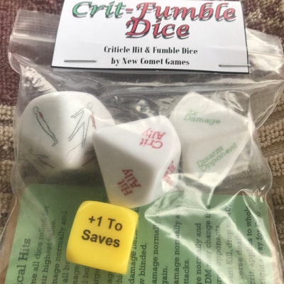 RPG Critical Hit and Fumble Dice Tabletop Gaming Game Roll Random ...