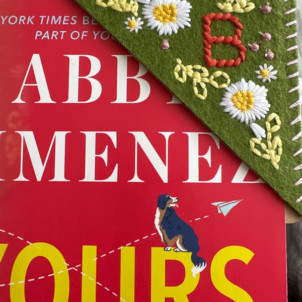 Handmade Embroidered Corner Page Bookmark, A to Z Letters Personalized ...