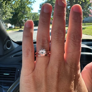 14k Gold Engagement Ring Solitaire Ring Moissanite Ring Forever One ...