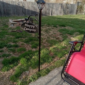 Camp/rv Sign With Flag Holder and Solar Light 48 - Etsy