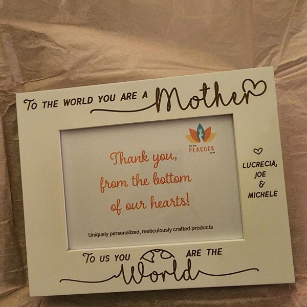 Mom Appreciation Picture Frame Personalized, Gift for Mom or Wife ...