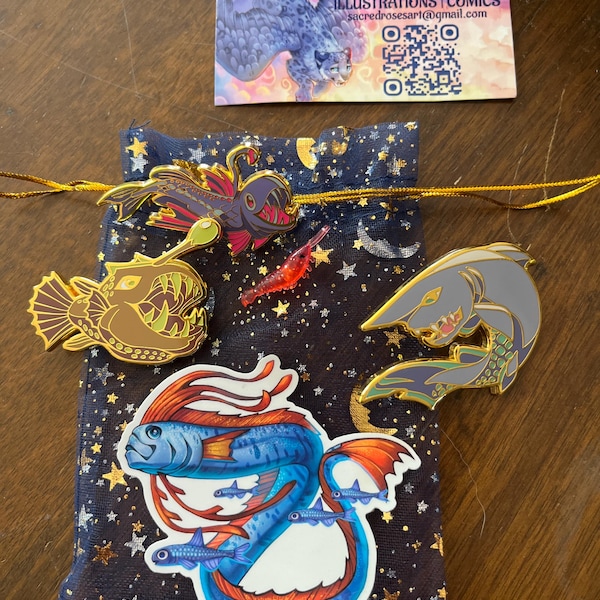 Deep Sea Creature Enamel Pins - 20 Designs! GLOWS IN DARK! - Etsy
