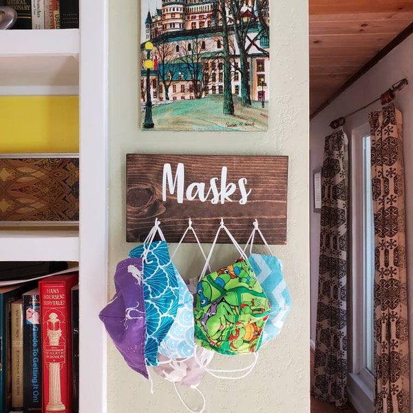 Mask Holder Sign Mask Storage Mask Hooks - Etsy