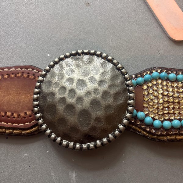 Round Hammered 3 Inch Screw Back Concho Antiqued Nickel Finish - Etsy