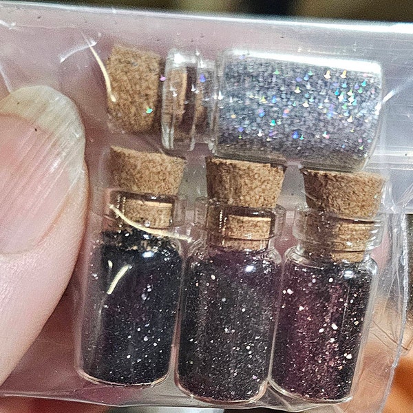 Miniature 1" Fairy Dust Bottles in 40 Colors ~ Tiny Glass Bottle W ...