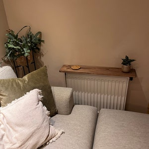 Rustic Solid Wood Radiator Shelf With Cast Iron Brackets - Etsy UK
