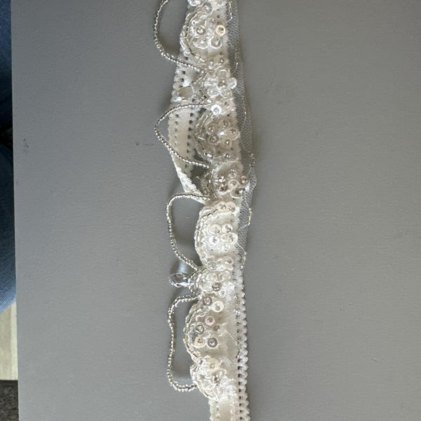 Luxury White Wedding Garter for Bride With Dangling Crystals ...