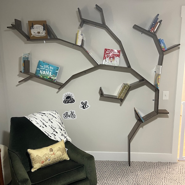 Tree Bookshelf | Handmade Wooden Unique Book Case - Etsy