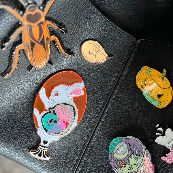 Dead Inside Casket Moving Enamel Pin Cemetery Funeral Mortuary Science ...