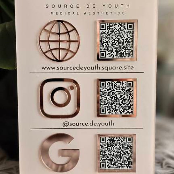 Acrylic Business Social Media Sign QR Code Plaque Signage Business ...