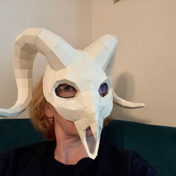 Ram Skull Papercraft Mask, Download and Make Your Own Party Mask ...