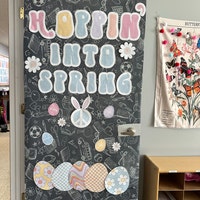 Retro Spring Bulletin Board Kit, Acrostic Poem, Pastel Spring Theme ...