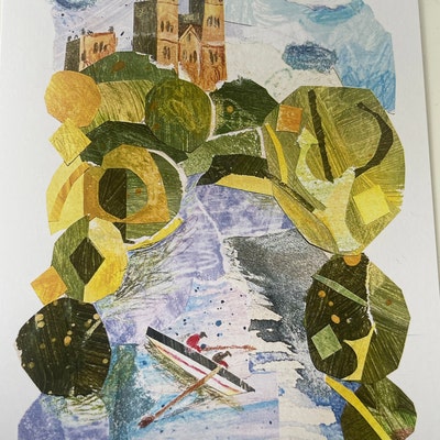 Square Boat Collage, Harbour Collage, Seaside Print - Etsy