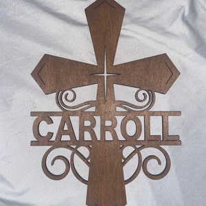 Personalized Split Name Cross, Cross Wall Name Sign, Wooden Last Name ...