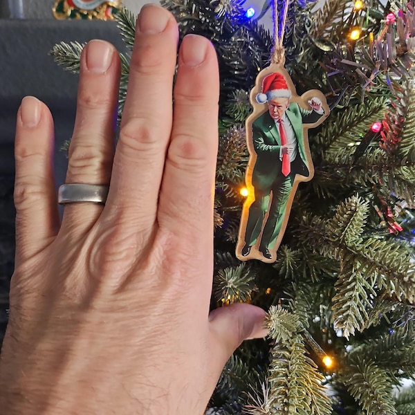 Trump Dancing Ornament, Christmas Trump Acrylic Hanging Ornament MAGA ...