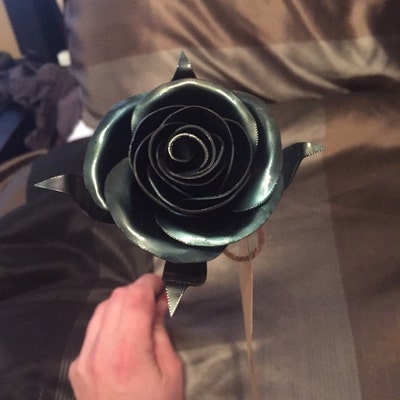 Metal Rose, Metal Sweetheart Rose, Metal Flower, Gift for Him, 11th ...