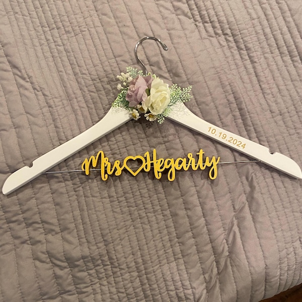 SET 6-10 Wedding Name Hanger, Personalized Bridesmaid Hanger, Bridal ...