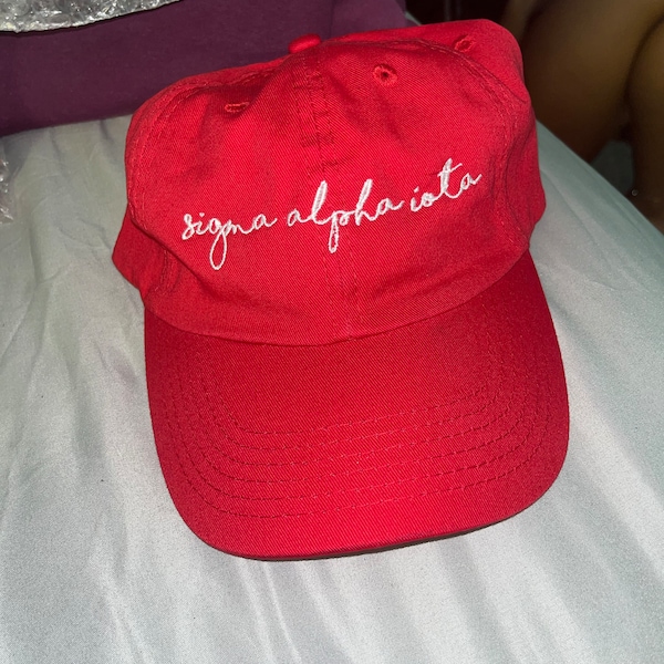 Sigma Alpha Iota Handwriting Script Sorority Baseball Cap - Custom ...