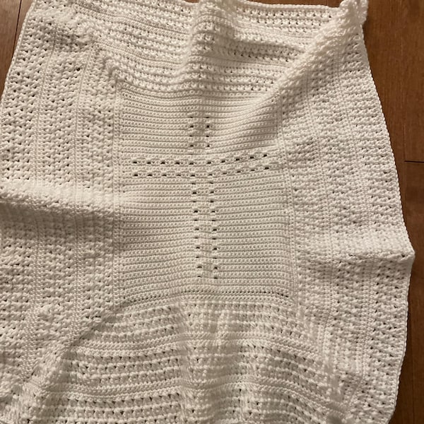 Crochet Cross Baby Blanket Pattern: Christening Gift 1st Cross (PDF ...