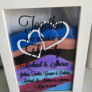 Blended Family Wedding Sand Ceremony Shadow Box Set, Unity Candle ...