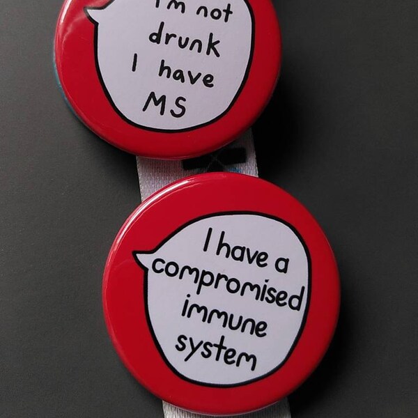 I Have A Compromised Immune System - Pin Badge Button - Disability ...
